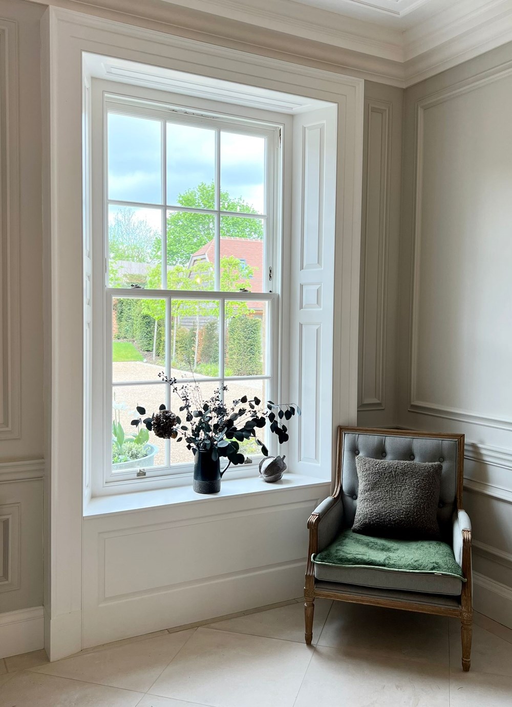 Custom-made timber box sash windows for new build property in ...