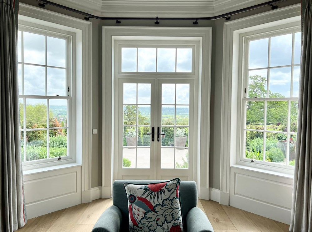 Custom-made timber box sash windows for new build property in ...