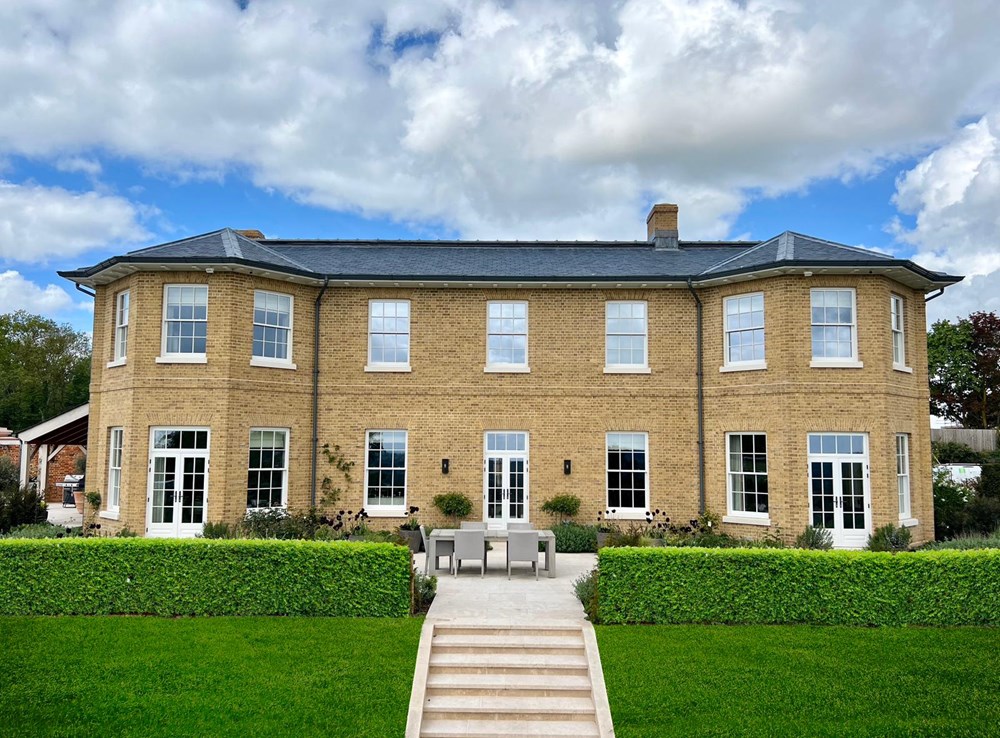 Custom-made timber box sash windows for new build property in ...